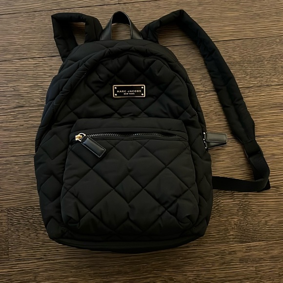 Marc Jacobs | Bags | Marc Jacobs Quilted Nylon School Backpack In Black ...